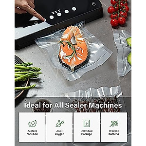 Kootek Vacuum Sealer Bags, 4 Rolls 8"x20' (Total 80 feet), Commercial Grade, BPA Free Food Vac Bags Rolls for Storage, Meal Prep or Sous Vide