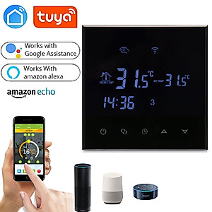 Wengart WiFi Smart Thermostat WG03,AC120V Max16Amp Heat Only 2.4GHz Wi-Fi APP TUYA for Electric Underfloor Heating with 3m Probe Sensor,Compatible with Alexa Echo/Google Home