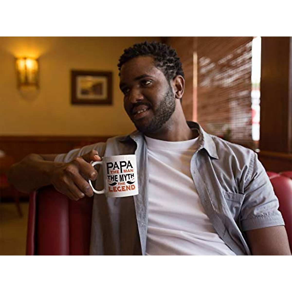 Papa, The Man, The Myth, The Legend. Funny Cute Father's Day Or Birthday Coffee & Tea Mug For Dad, Daddy, Father, Pop, Granddaddy, Grandpa, Pops, Dads, Uncle, Brother, Friend And Men (15oz)