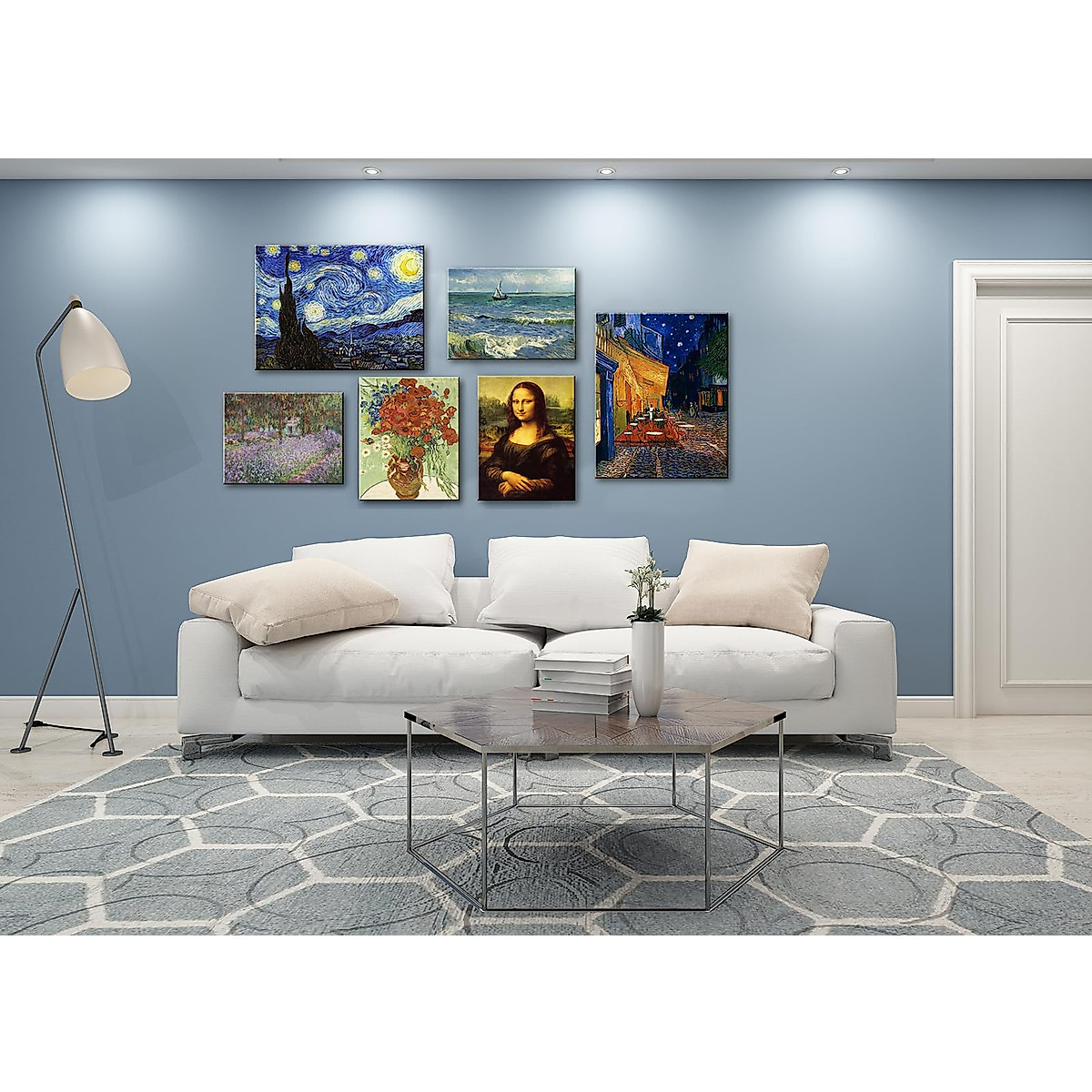 msspart Red Poppies and Daisies by Vincent Van Gogh, Floral Oil Paintings Reproduction Flowers Pictures Artwork, Canvas Wall Art Print for Home Decoration - 12"x16"