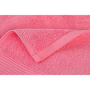 Babiclean Towel Set Absorbent Light Weight and Fast Dry Washcloth Quick Dry Bathroom Hand Towels Durable for Hotel, Spa, Salon and Gym (Hand Towel, Rose Pink)