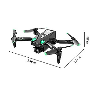 Mini Drone with Dual 1080p HD Wide Angle Camera Remote Control Toys Gifts for Boys Girls with Altitude Hold Headless Mode 1-Key Start Speed Adjustment (Black)