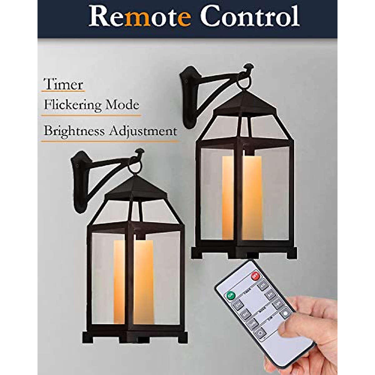 Homemory 9" x 3" Flameless Candles Battery Operated, Flickering LED Pillar Candles with Timers and 2 Remote Controls, Indoor Only, Flat Top, Ivory White Wax, Set of 2