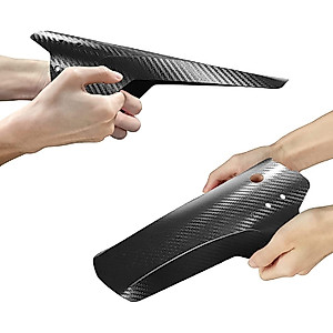 2PCS Mountain Bike Fender MTB Mud Guard, Adjustable Carbon Fiber Bicycle Mudguard Front + Rear Fender Set Compatible with 26"/27.5"/29" Waterproof Mountain Bike Mud Guards, Easy to Install