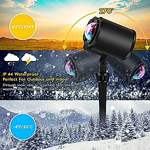 Christmas Projector Lights Outdoor, Ocean Wave Waterproof Holiday Projector Lights, 12 Slides & 10 Colors Halloween Lights Projector with Remote for Thanksgiving Birthday Party Decorations