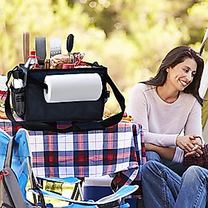 FANGSUN Large Grill and Picnic Caddy with Paper Towel Holder, BBQ Organizer for Utensil, Plate, Condiment, Collapsible & Easy Carry Griddle Caddy, Must Haves for Outdoor, Camper, Travel, Car, RV