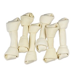hotspot pets 8-9 Inch Large Rawhide Dog Chew Bones - Made from Grass Fed Cows - Great for Dental & Oral Care for Aggressive Chewers Large Dogs (10 Pack)