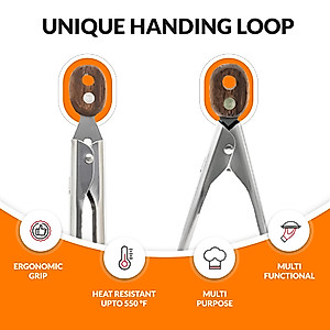 Boxiki Kitchen Tongs for Cooking with Wooden Tips - Nonstick Cooking Tongs & Salad Tongs for Serving Food, Grilling, Cooking, BBQ and Tossing Salad - Made of Natural Walnut Wood, Size 12-inch