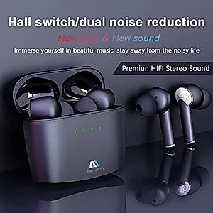 Mezelon Active Noise Cancelling Wireless Earbuds, Premium Deep Bass, Built-in HD Mic, Immersive Sound, IPX5 Waterproof Bluetooth 5.2 HiFi Stereo in-Ear Headphones Headset for iPhone/Android (Black)