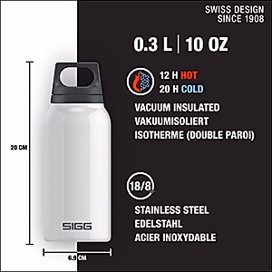 Sigg Classic Thermo 0.3-Liter Water Bottle with Tea Filter, White,8448