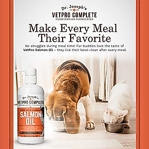 100% Pure Wild Alaskan Salmon Oil for Dog & Cat Food - Large 16 oz - Omega 3 & 6 Liquid Fish Oil Supplement - Supports Healthy Coat & Joints - Helps Dry Skin & Allergies