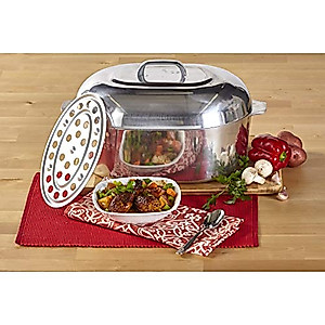 IMUSA USA Heavy Duty Cajun Oval Aluminum Roaster 15, Silver