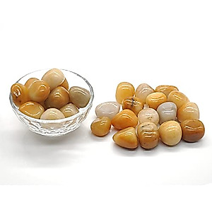 PacuM Natural Yellow Jade Crystal Tumbled Bulk Specime Gemstones Gem Aquarium Decoration LUZONGYUYIN (Size : 200g)