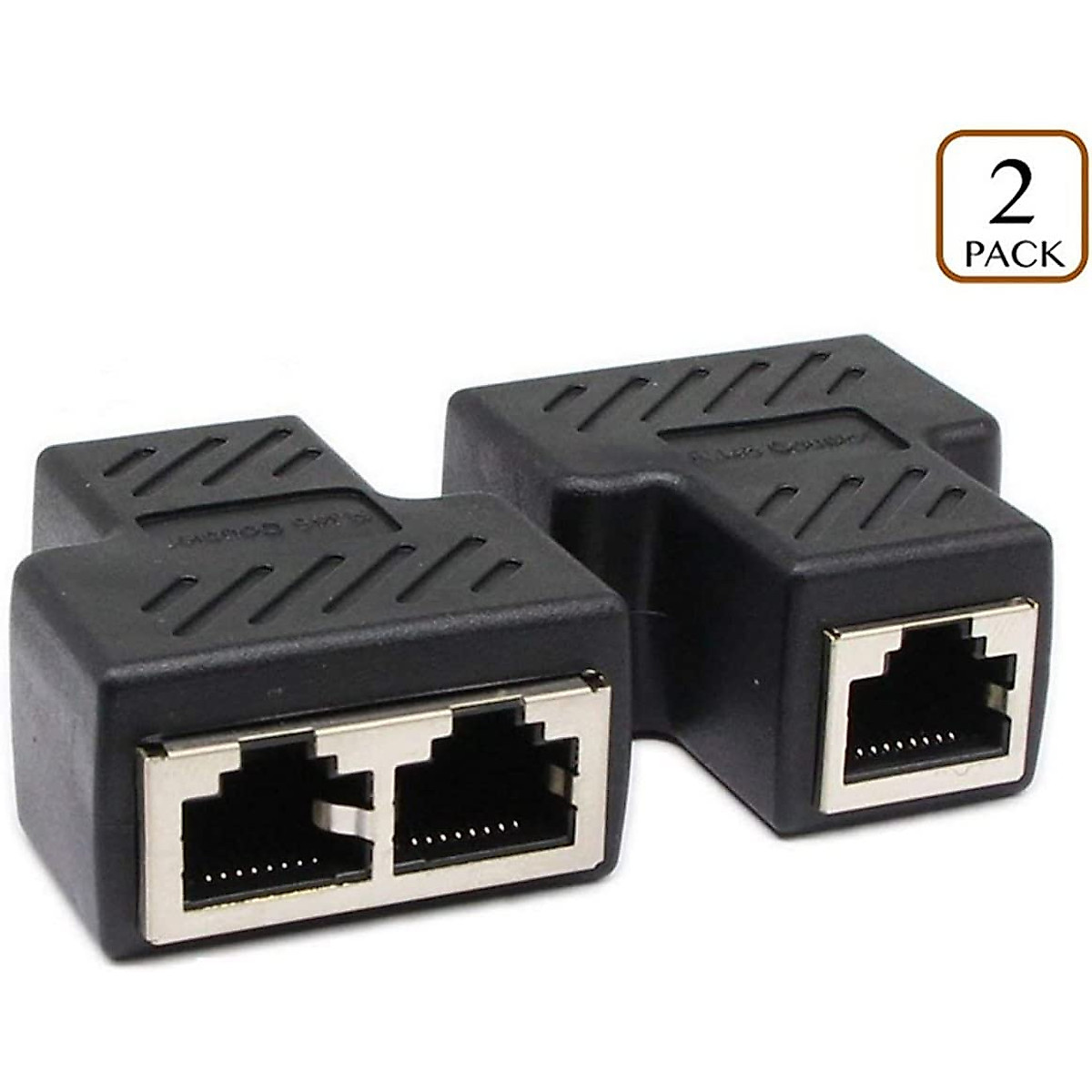 Poyiccot RJ45 Splitter Adapter, Ethernet Splitter 1 to 2 Network Adapter CAT 5/CAT 6 LAN Splitter Ethernet Socket Connector Adapter 1 Pair
