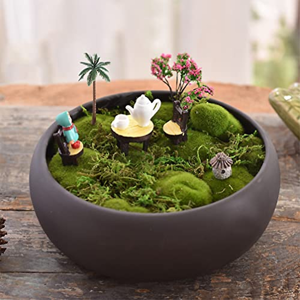 Zerodeko Small Terrarium Purple Sand Succulent Flower Pot Pet Decorations Purple