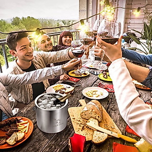 Han Joo Stainless Steel Ice Bucket - 3L Capacity with Lid, Scoop, and Tongs for Cocktails, Wine, Beer, Champagne - Keep Drinks Ice-Cold for Parties, Bars, and Events