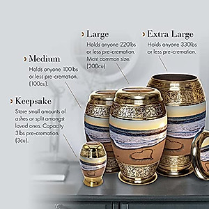 Endless Summer Urn Sunset Urns for Ashes Adult Male Large XL or Small Cremation Urns for Adult Ashes for Burial, Niche or Home Urns for Human Ashes Adult Female