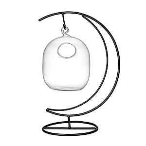 Cabilock Creative Cocktail Glass Martini Glasses with Iron Stand Clear Wine Glass Beverage Glass Hanging Bar Drink Cup Glassware for KTV Home Bar Club Black Transparent
