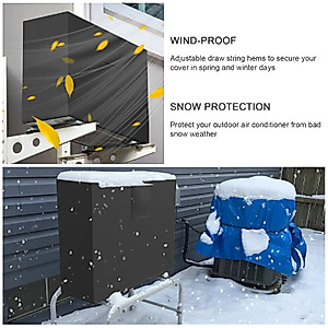 KLOLKUTTA Mini Split Air Conditioner Covers for Outside Units, Rectangular A/C Condenser Cover for Outdoor Compressor Defender with Vent Hole Fits Up to 37.8 x 16.5 x 32.6 Inches