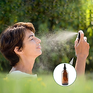 4oz Amber Glass Spray Bottle for Essential Oils,Small Empty Fine Mist Spray Bottle, Refillable Liquid Containers for Perfumes,Cleaning Products,16 Pack