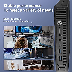HP ProDesk 600 G2 Refurbished Tiny Desktop Computers Mini PC,i3 Micro 32GB Ram 1TB SSD,AX210 Built-in WiFi,Dual Monitor Support,HDMI,VGA,DP,Win10 Pro,Wireless K&M Brand TJJ Mouse Pad(Renewed)