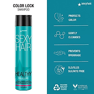 SexyHair Healthy Color Lock Color Conserve Shampoo, 10.1 Oz | Color Safe | SLS and SLES Sulfate Free | All Hair Types