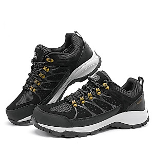 CKKM Men's Waterproof Hiking Shoes Lightweight Non-Slip Low-Cut Trekking Hiking Sneakers Outdoor Backpacking Camping Climbing Shoes