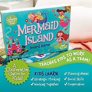 Peaceable Kingdom Mermaid Island Award Winning Cooperative Board Game for 2 to 6 Kids Ages 5+
