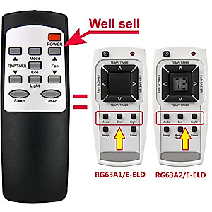 Replacement for Frigidaire Air Conditioner Remote Control FFTA103WA1 FFTA103WA2 FFTA123WA1 FFTA123WA2 FFTA142WA2 FFTH082WA1 FFTH102WA2 FFTH122WA2 FFTH142WA2 FFRE063WAE FFRE083WAE FFRE103WAE