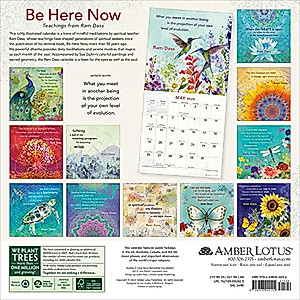 Be Here Now 2024 Wall Calendar: Teachings from Ram Dass | 12" x 24" Open | Amber Lotus Publishing