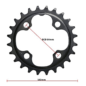 WEERAS 64mm BCD Bike Chainring 22T 24T Narrow Wide Single Bicycle Chainring for Road Bikes Mountain Bikes BMX MTB Bike