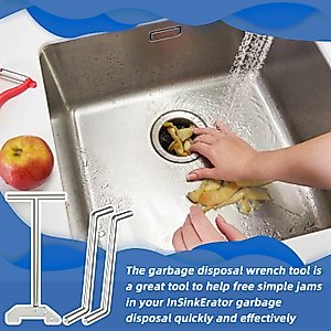 woiron Garbage Disposer Unjamming Wrench with 2 PCS Garbage Disposal Allen Wrench Tool,Garbage Disposal Wrench Tool,for Remove Clogging Above The Sink