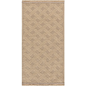 Nourison Washable Jute Geometric Natural 2' x 4' Area -Rug, Easy -Cleaning, Non Shedding, Bed Room, Living Room, Dining Room, Kitchen (2x4)