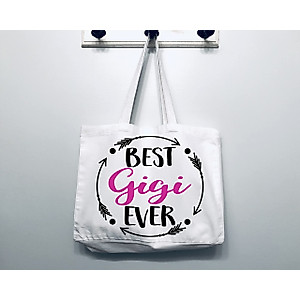 COCOVICI Gigi Tote Bag | Best Gigi Ever | Grandma Gifts | Gigi Gifts | Gigi Christmas Gift | Christmas Gift from Grandkids (Best Gigi Ever Pink/Black Font)