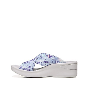 BZees Womens Sahara Slide Sandal Blue Tie Dye Fabric 8.5 M