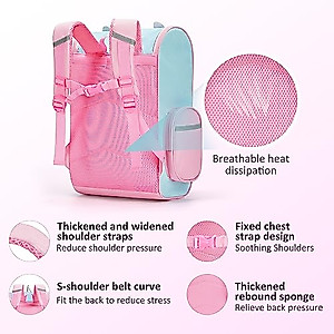 BUTI4WLD Unicorn Backpacks for Girls - 16inch Cute Lightweight Preschool Backpacks for Girls Pink Bookbags Elementary Kindergarten Children's School Bookbags