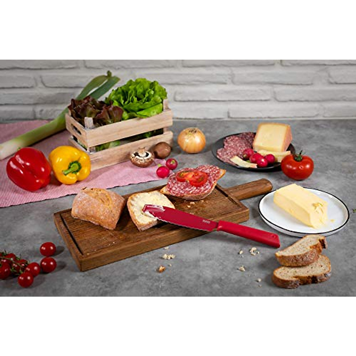 Kuhn Rikon Colori Sandwich Knife, 5.5", Red