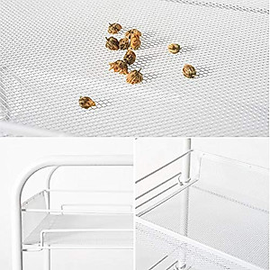 ATAAY Rolling Utility Wire Shelves and Easy Glideer Wheels/White