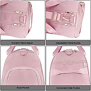 ICEIVY Gym Duffle Bag Dry Wet Separated Gym Bag Sport Duffle Bag Training Handbag Yoga bag with Extra Drawstring Backpack (pink) Large