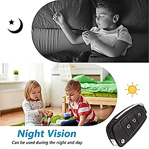 HD 1080P Mini Car Key Camera Video Spy Cam, Portable Small Security DVR Cam with IR Night Vision/Motion Detection,Mini Recording Device for Indoor & Outdoor No Needed WiFi No Audio