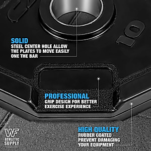 CAPHAUS 2-Inch Rubber Coated Grip Disc, 12-Sided Olympic Weight Plates for Strength Training; Precision Casting, Stainless Steel Insert, Rubber Coated & Ergonomic Grip