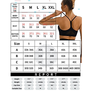 RUNNING GIRL Sports Bras for Women,Y-Back Workout Bras Padded Supportive Black Sports Bra Plue Size(WX2915Black,L)