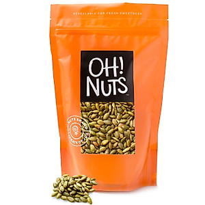 Oh! Nuts Roasted Salted Pumpkin Seeds | All-Natural Protein Power | Fresh, Healthy Keto Snacks | Unshelled Pepitas in 1.25 LB Resealable Bulk Bag | Vegan & Gluten-Free Snacking