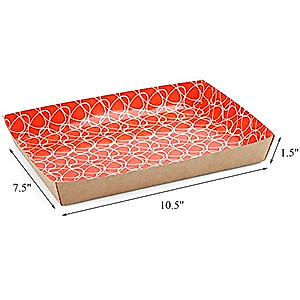 Fasmov 80 Pack Big Food Serving Tray, Lunch or Cafeteria Food Tray, Serving Boats for Nachos, Fries, Hot Corn Dogs, and More, 10.5” x 7.5” x 1.5”