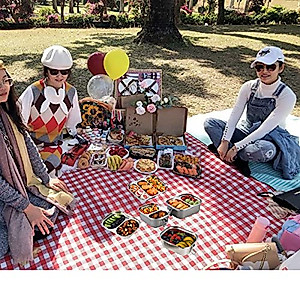 AIYoo 2 Tier Salad Container for Lunch Metal Bento Box 304 Stainless Steel Sandwich Containers Lunch Box With Leakproof Lid and Secure Locks - 1350ML / 46oz for Variety of Foods Snack Container