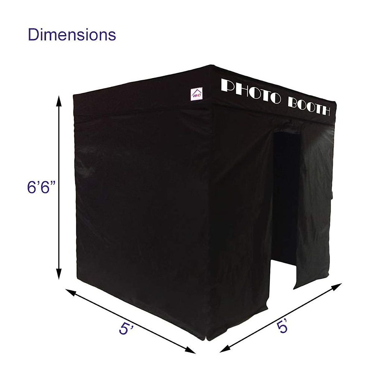 Impact Canopy 5' x 5' Pop-Up Portable Photo Booth Tent Studio with Roller Bag, Black