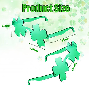 eyigylyo St. Patrick's Day Shamrock Headband with Shamrock Glasses Set, Irish Shamrock Hairband Green Leprechaun Costume Sunglasses for Women Girls St Patricks Day Costume Accessories