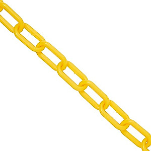 Stockroom Plus 100-Feet Plastic Chain Links - Privacy Safety Barrier for Fence, Gate, Privacy (1.5-Inch, Yellow)