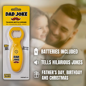 Dad Joke Bottle Opener | A funny Gift for Dad with 30+ hilarious Dad Jokes