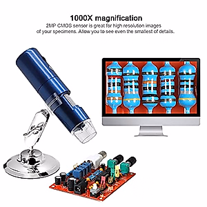 QDLZLG Wi-Fi Microscope Digital Microscopio Zoom Handheld LED Magnifier 1000X USB Charge Microscope for iOS/Android Phone Tablet (Color : D)